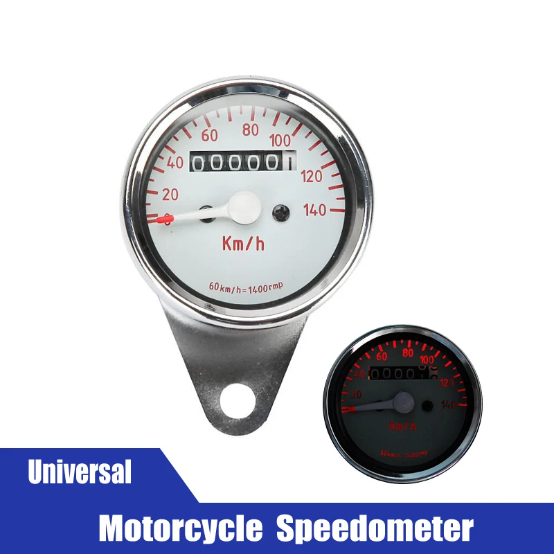 Universal Motorcycle LED Backlit Dual Speedometer Odometer Speed Meter ...