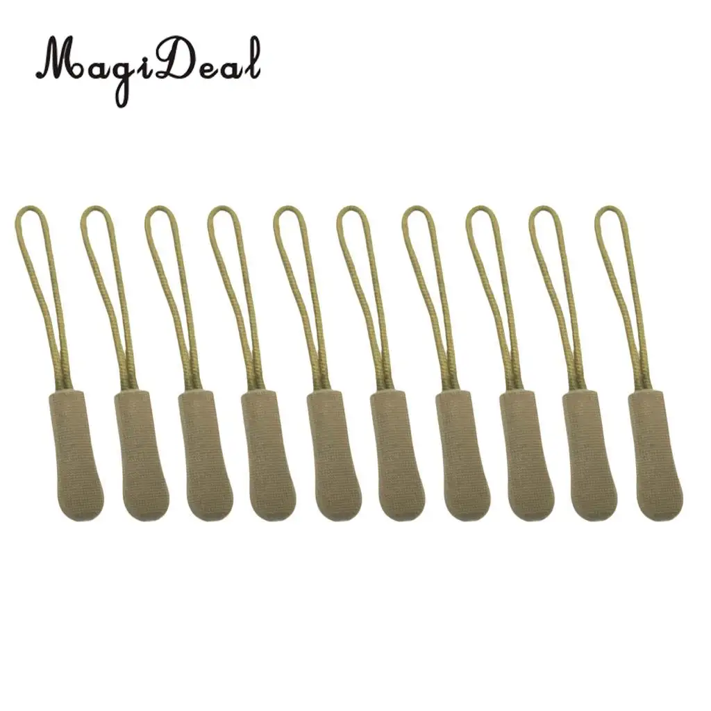 MagiDeal Durable 10Pcs/Lot Non Slip Zipper Pull Cord Zip Puller Zip ...