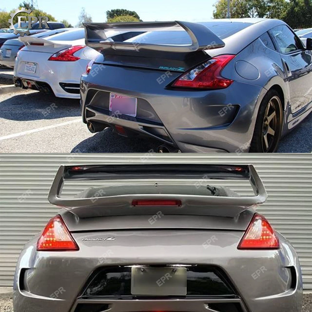 For Nissan 370Z Z34 AM Style FRP + Carbon Fiber Trunk Spoiler Wing Body ...