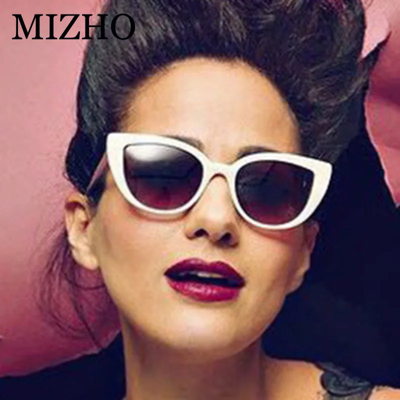 Mizho Fashion Luxury White Cat Eye Sunglasses Women Brand Designer