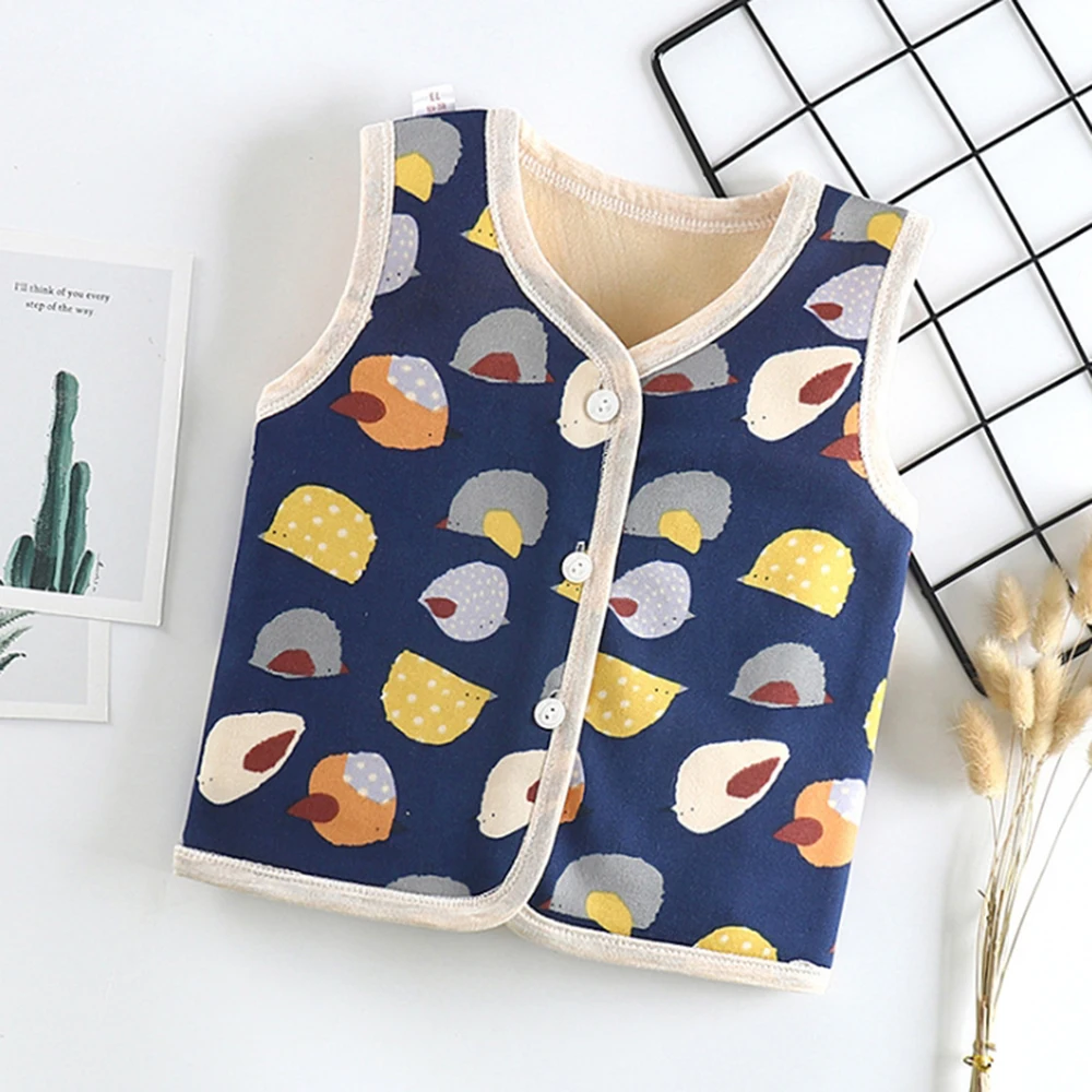 Autumn Winter Warm Kids Vests Boys Girls Cartoon Jacket Outerwear ...