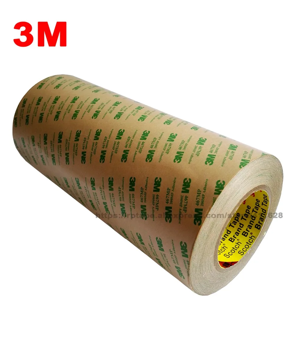 3m 467mp 200mp Double Sided Adhesive Transfer Tape 12" Width Full Roll 304.8mm For Plastic ...