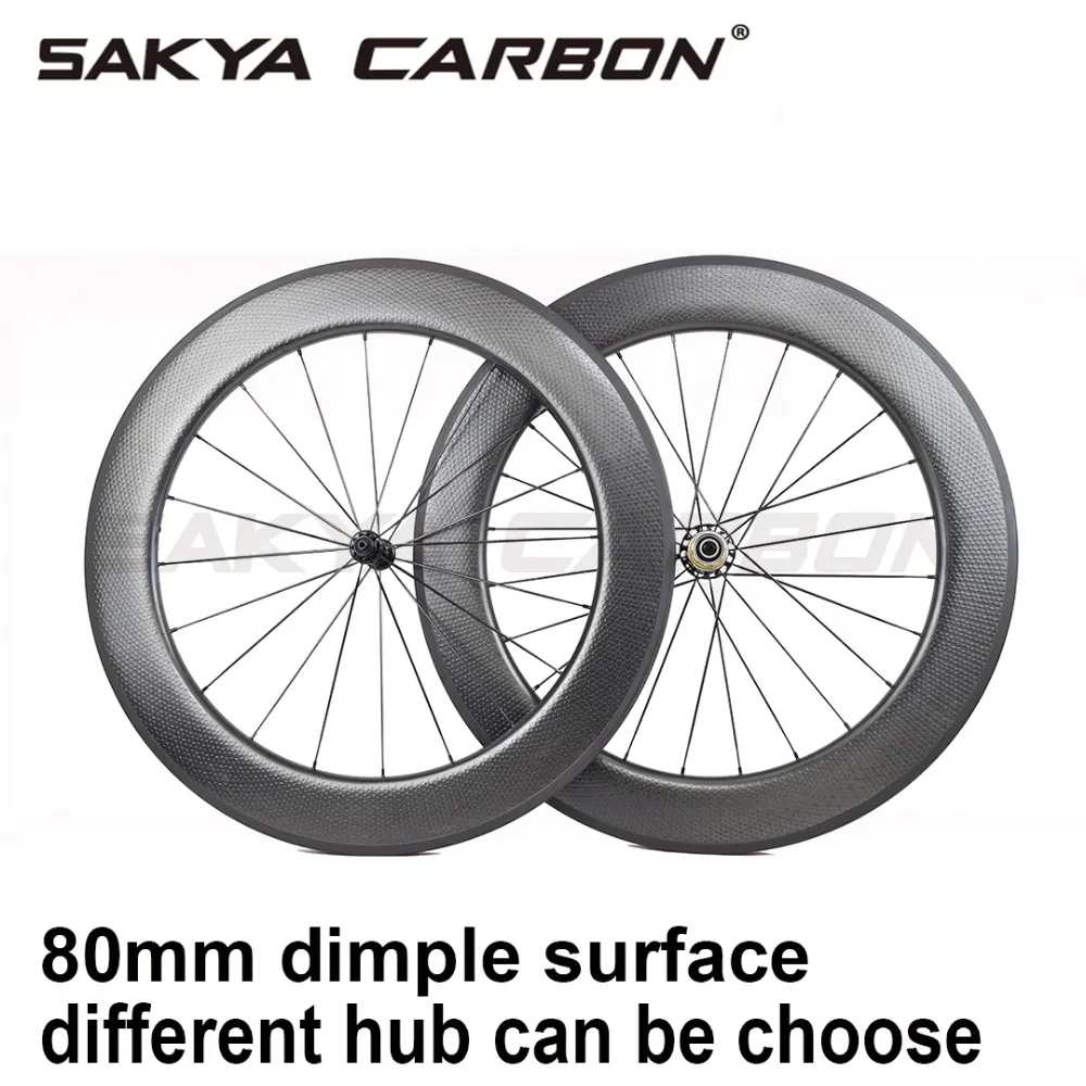 Dimple Surface Carbon Wheels 80mm Deep 25mm Wide U Shape Wheels Full ...