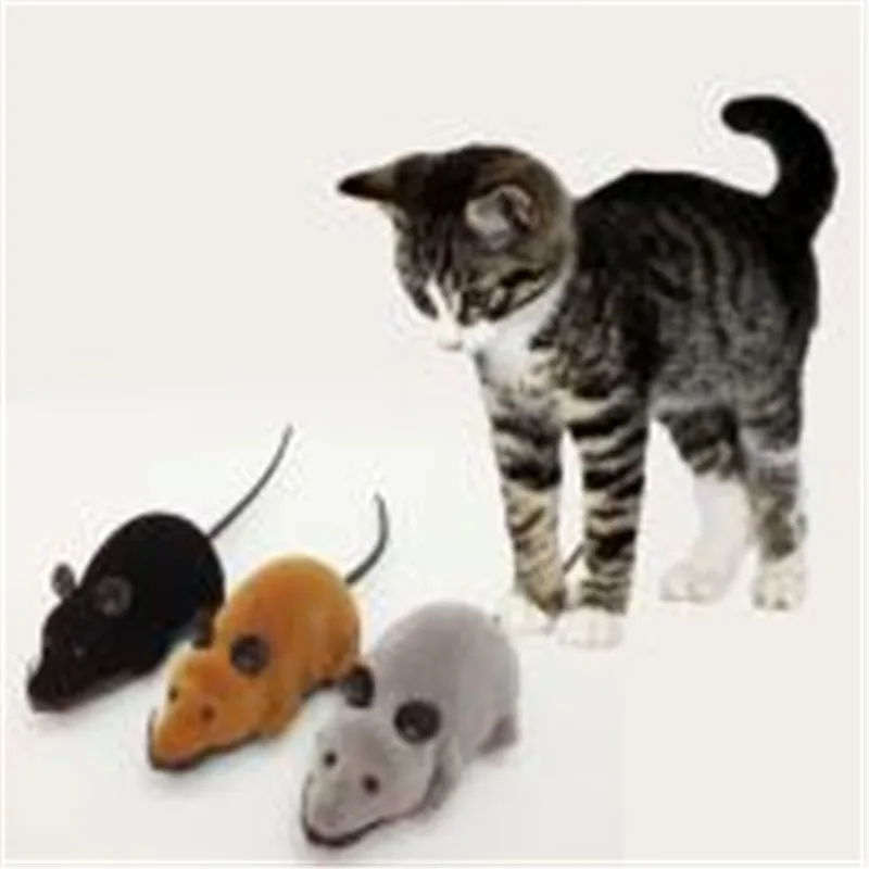 Black White Funny Pet Cat mice Toy Wireless RC Gray Rat Mice Toy Remote ...