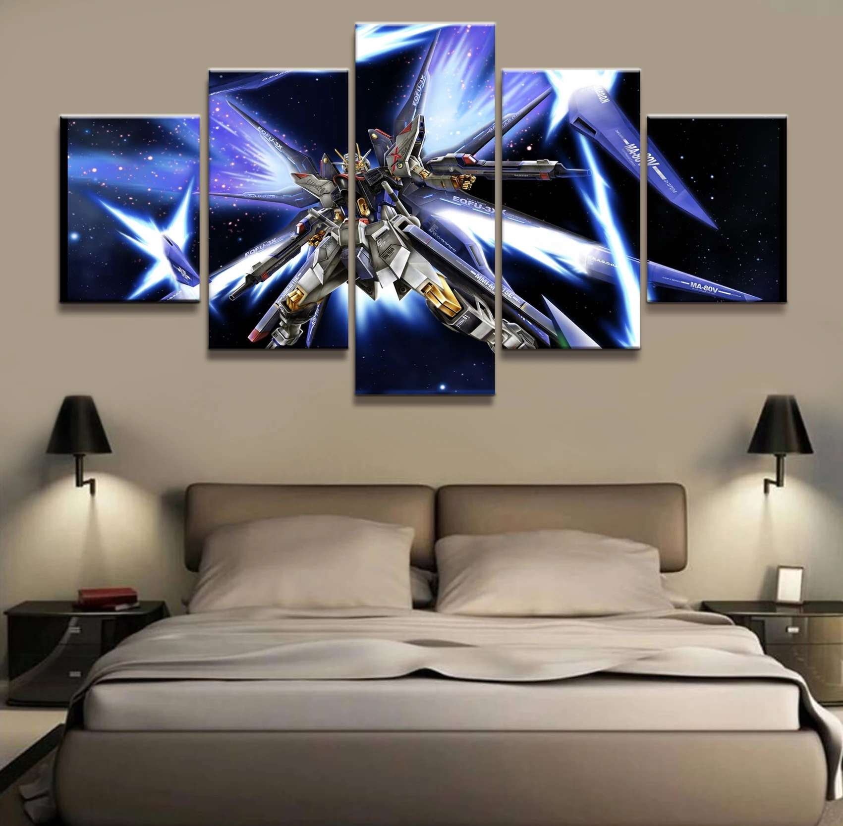 Wall Art Painting Pictures Canvas Printed Anime Modular Poster 5 Panel ...