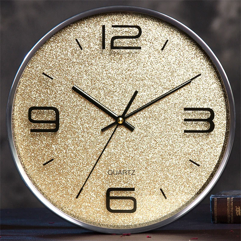 12inch Brief Digital Needle Quartz Wall Clock Shiny Frosted Dial Plate ...