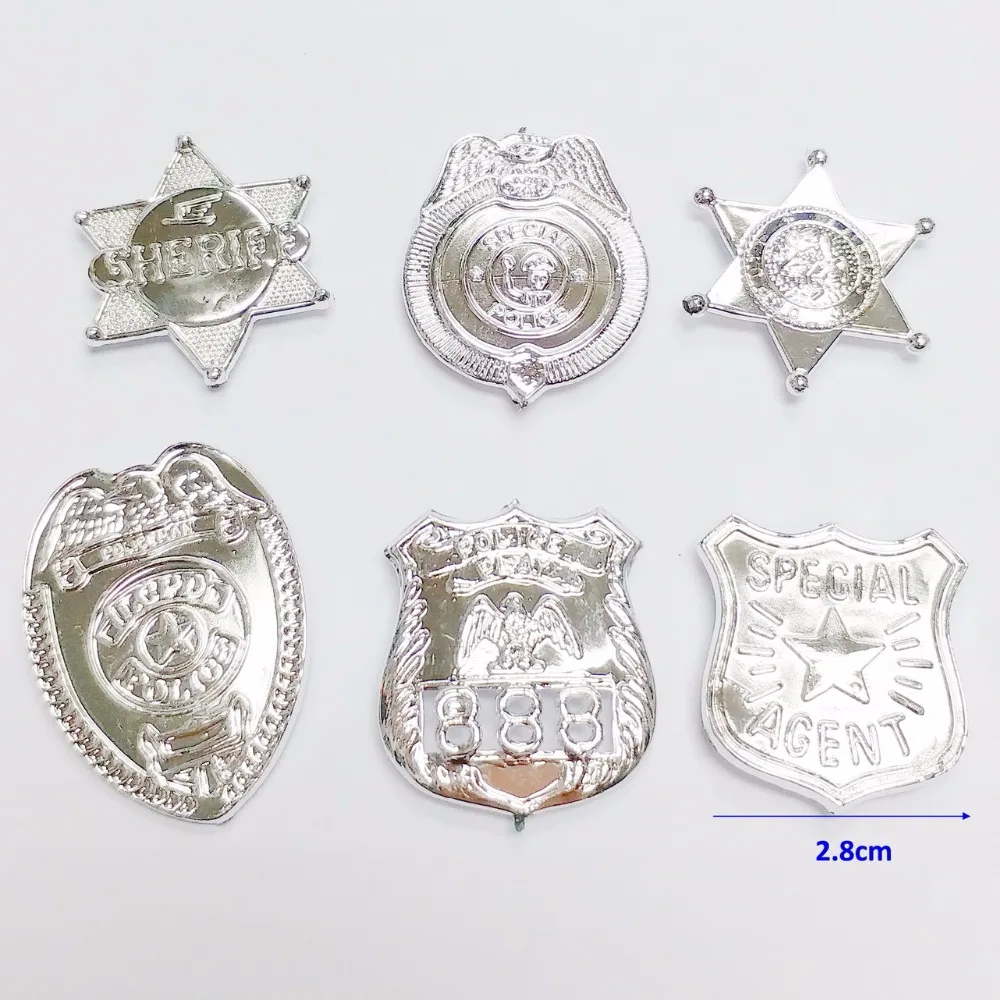 100 pcs Mini 2.8cm PLASTIC POLICE SHERIFFS BADGES kids boys PINATA ...