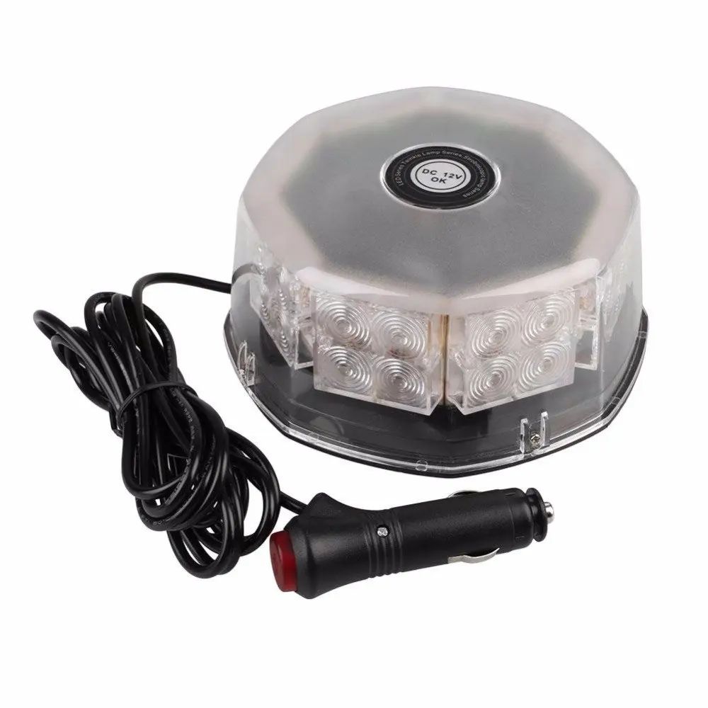 32 LED Amber Red Blue Car Roof Top Emergency Flashing lights Police ...