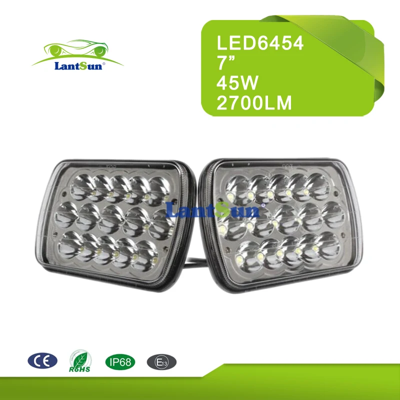 Pair-7x6-LED-hi-lo-beam-LIGHT-BULBS-CRYSTAL-CLEAR-SEALED-BEAM-HEADLAMP ...