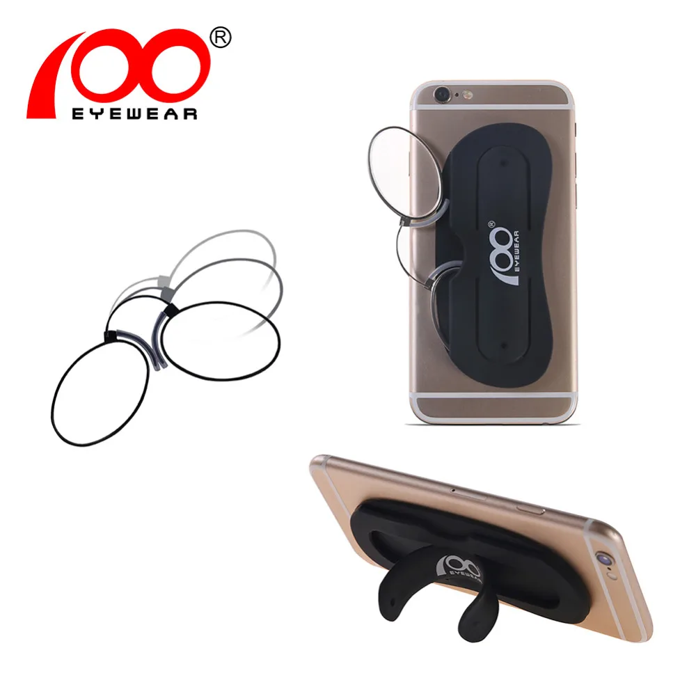 Ship From Eu Unisex Nose Clip Glasses Thin Portable Reading Glasses With Phone Stands Glasses