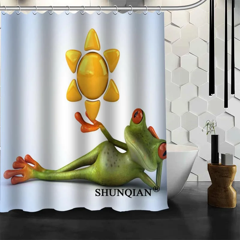 Best Nice Custom Frog Funny Shower Curtain Bath Curtain Polyester