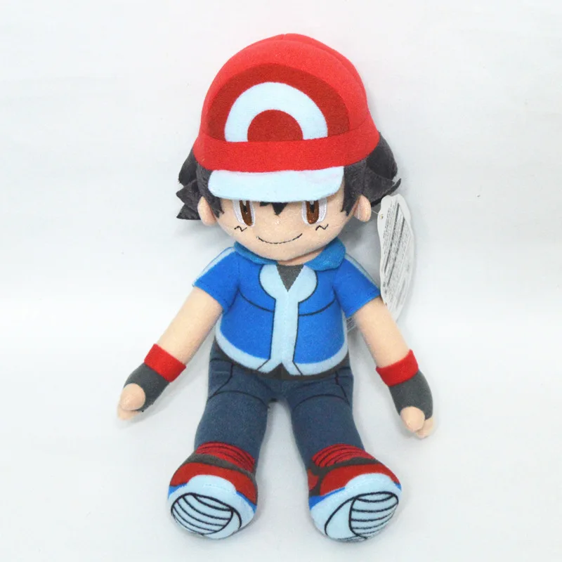 Anime Satoshi Ash Ketchum 30CM Plush Toys Cartoon Soft Stuffed Dolls ...