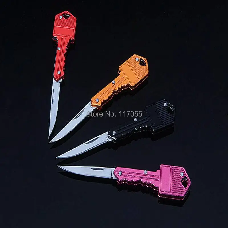50X Mini Pocket Folding Key Knife With Stainless Steel Blade Chain ...