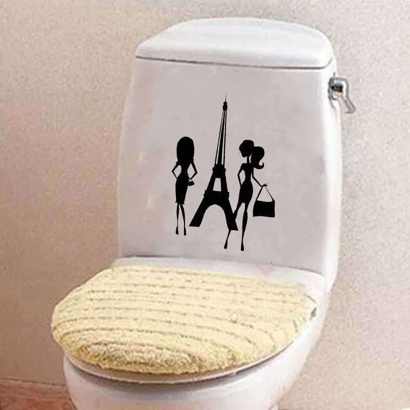 Shopping Paris Woman Style Vinyl Home Decor Wall Toilet Stickers Decals ...