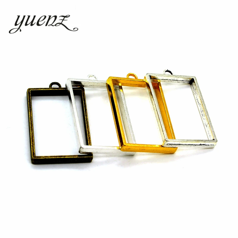 Yuenz 5 Pcs 4 Color Antique Silver Color Hollow Frame Charms Fit For ...