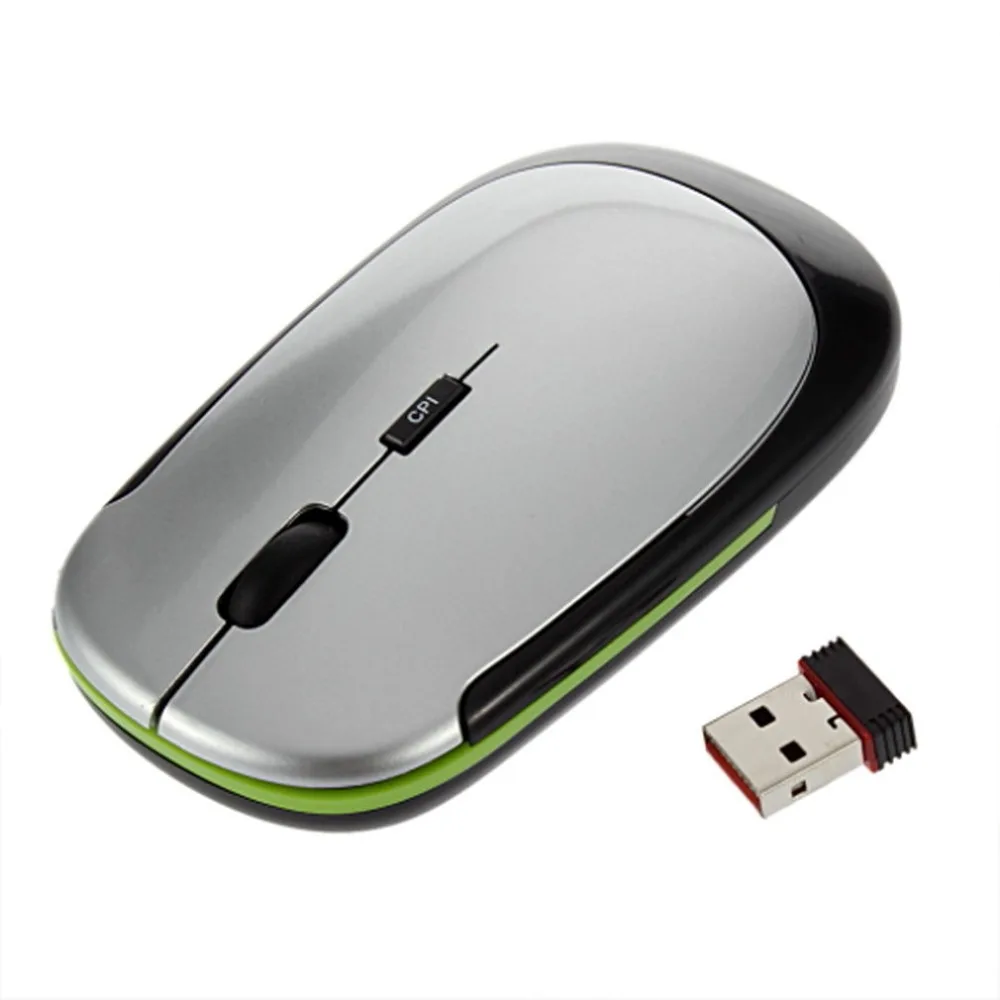 Small 2.4GHz Ultra Slim Mini USB Wireless Optical Mouse Silver For PC ...