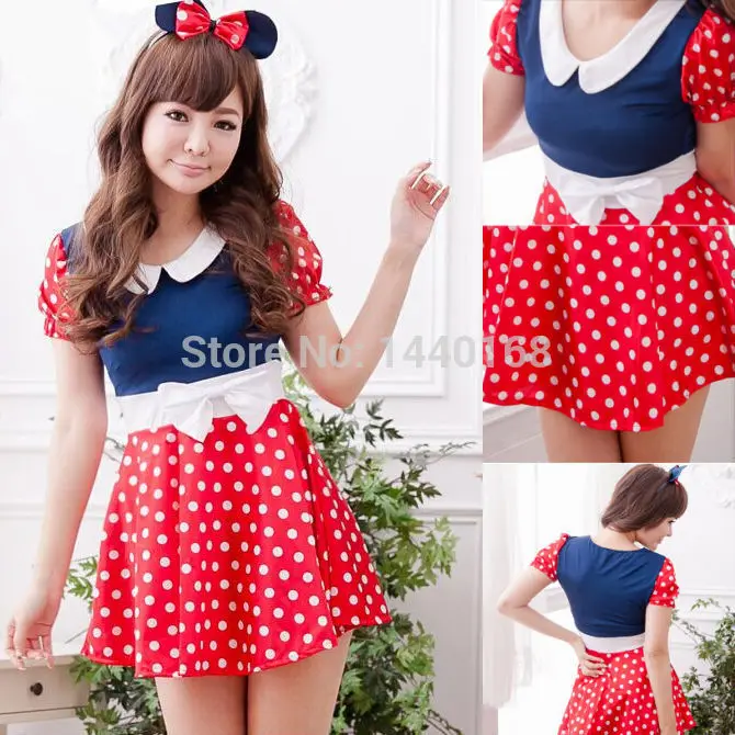 Sexy Minnie Mickey Costumes Mouse Halloween Cosplay Fancy Up Outfit