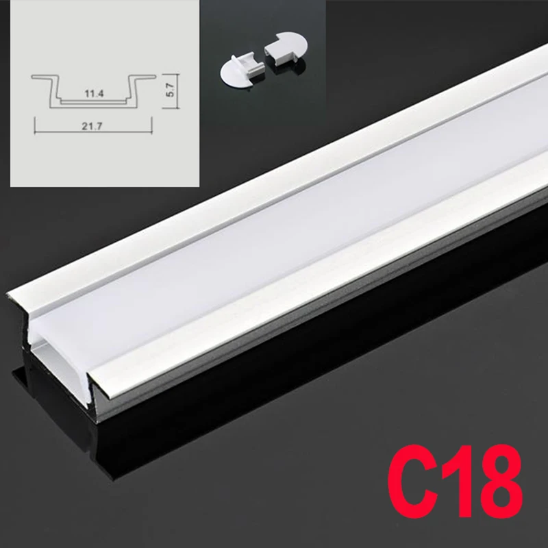 Sistema de canal de aluminio LED con cubierta difusa, perfil de ...