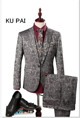 Unique Suit Men Slim Fit Fashion Animal Print Mens Suit Pattern 3 Piece ...