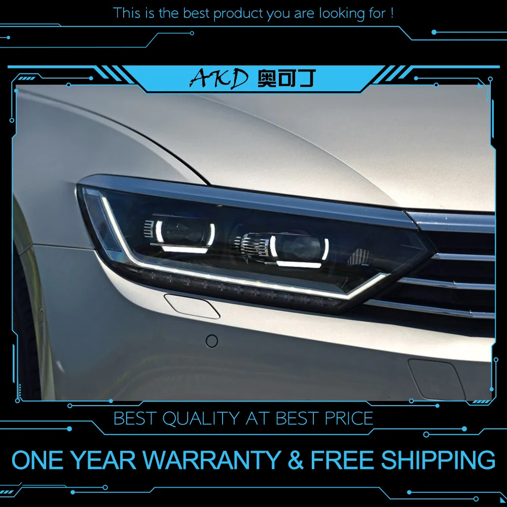 AKD tuning cars Headlight For VW Passat B8 Eur Verson Headlights LED ...