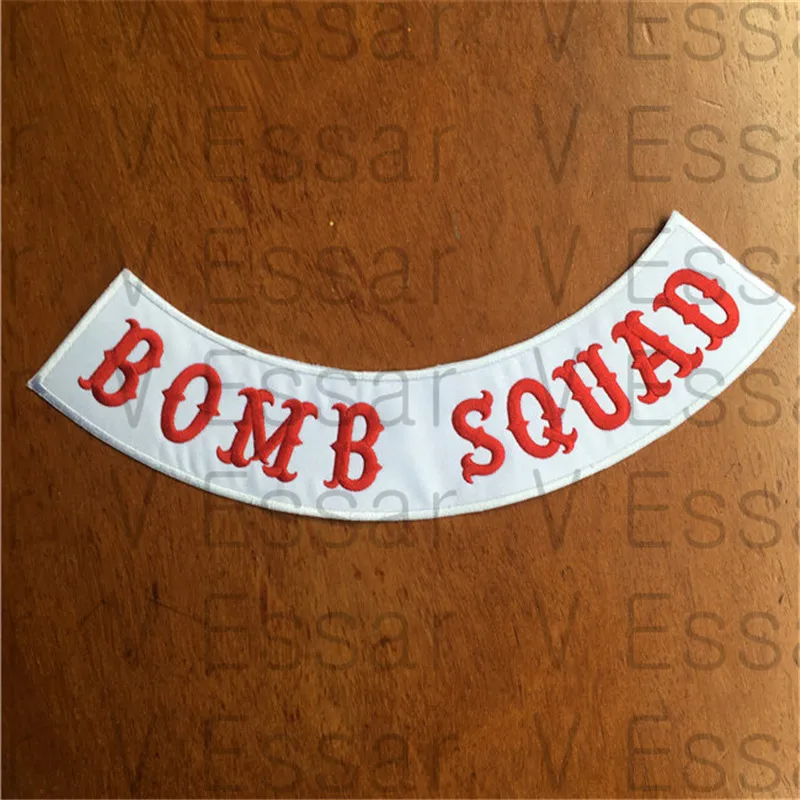 BOMB SQUAD Custom Bottom Rocker Embroidery Patches for Jacket 30X7CM ...