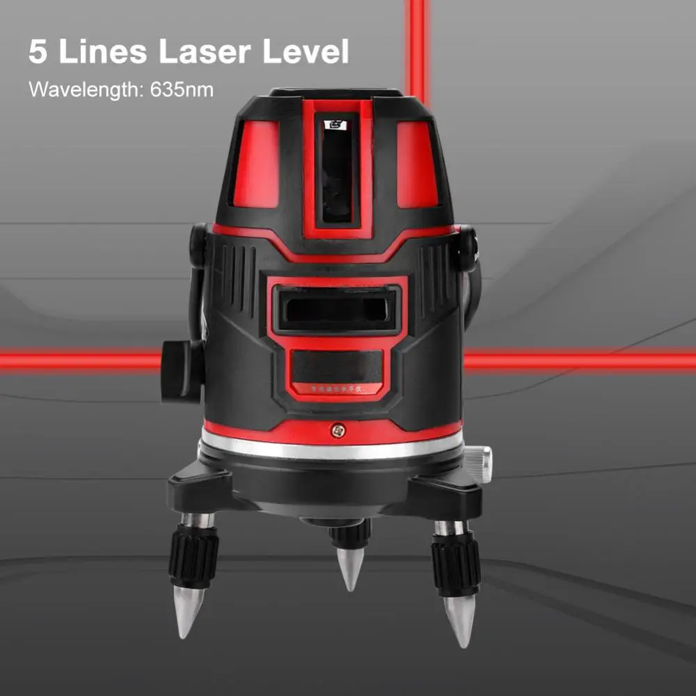 5 Line Laser Level Automatic Self Leveling S110V Red Horizontal ...