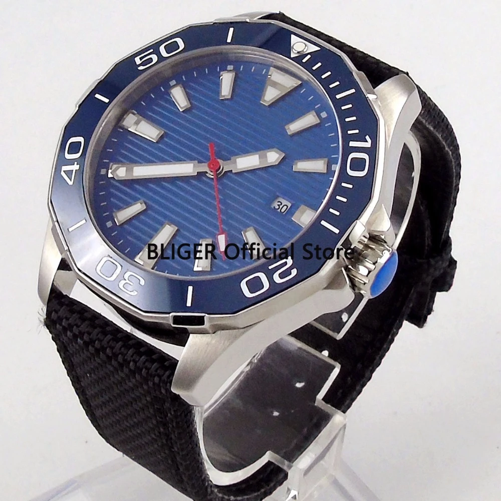 Sport 45mm Blue Nologo Watch Face Men s Watch Ceramic Bezel Luminous sport-45mm-blue-nologo-watch-face-men-s-watch-ceramic-bezel-luminous