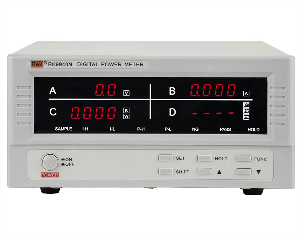 Rek RK9940N digital power meter electrical parameter tester 40A / 600V ...