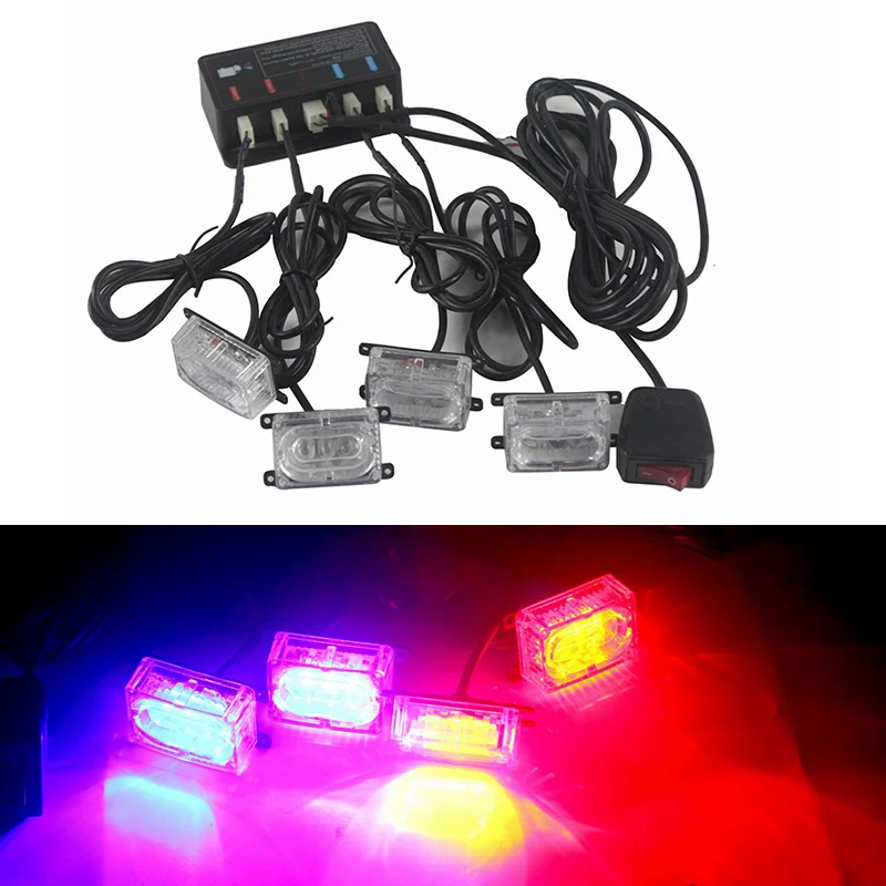 12W 자동차 LED 조명 4x3 LED 비상 스트로브 경고등 플래시 램프 자동차 폭스 바겐 12V|시그널 램프 ...