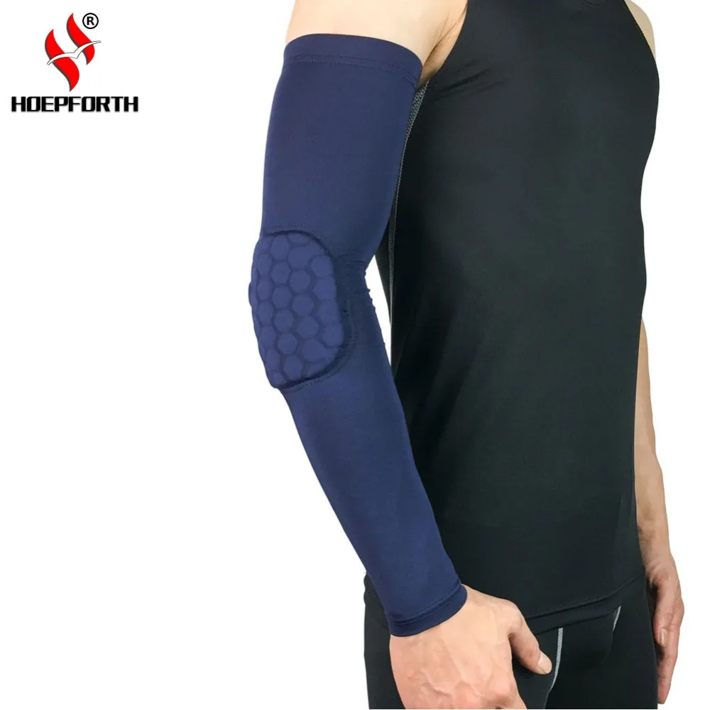 Crashproof Elastic Gym Sports Long Arm Sleeve Support Honeycomb Anti
