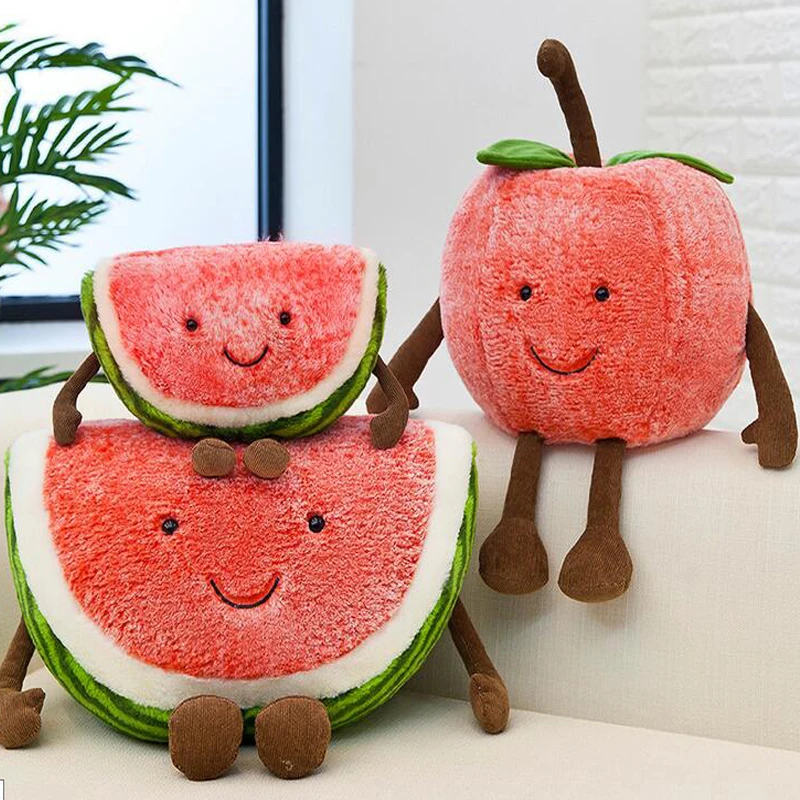 New Fruit Vegetables Plush Toys Fruit Watermelon Cherry Stuffed Pillow ...