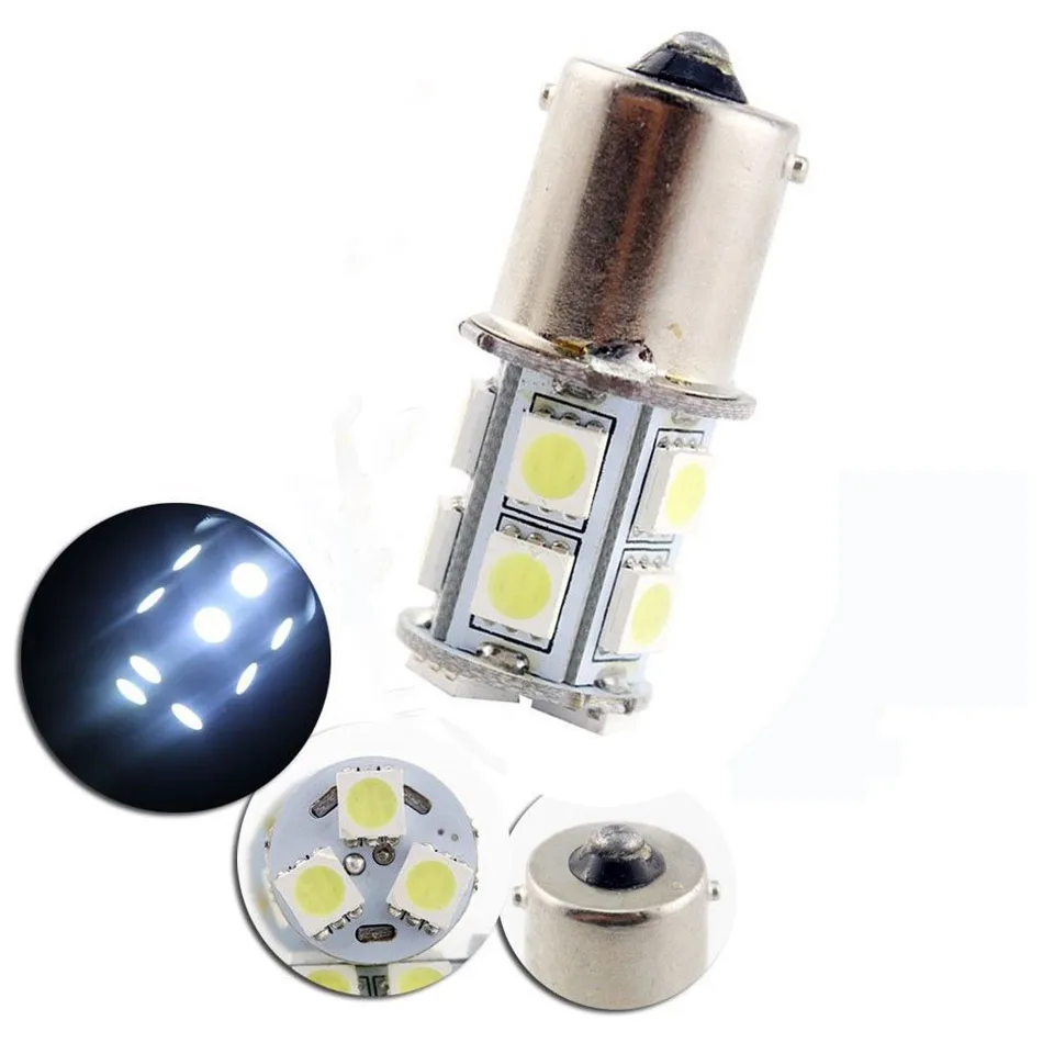 4x Automotive LED Bulb Patch Lamp 5050 13SMD 1156 1157 Car Led Turn ...
