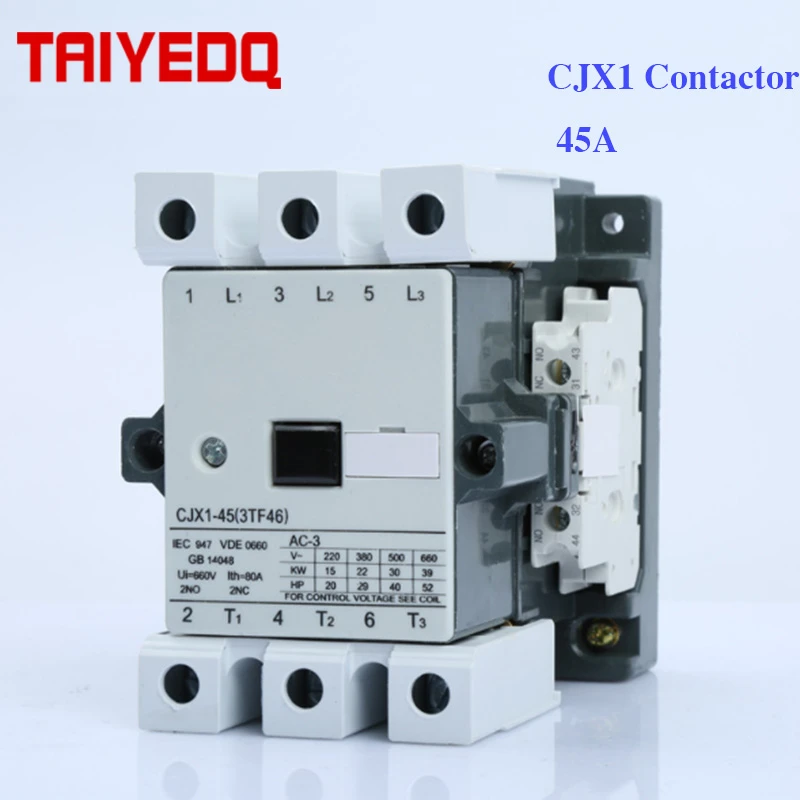 CJX1 45A AC contactor CJX1 45/22 3TF46 Electric magnetic contactor 3Pole contactors 24V 220V ...