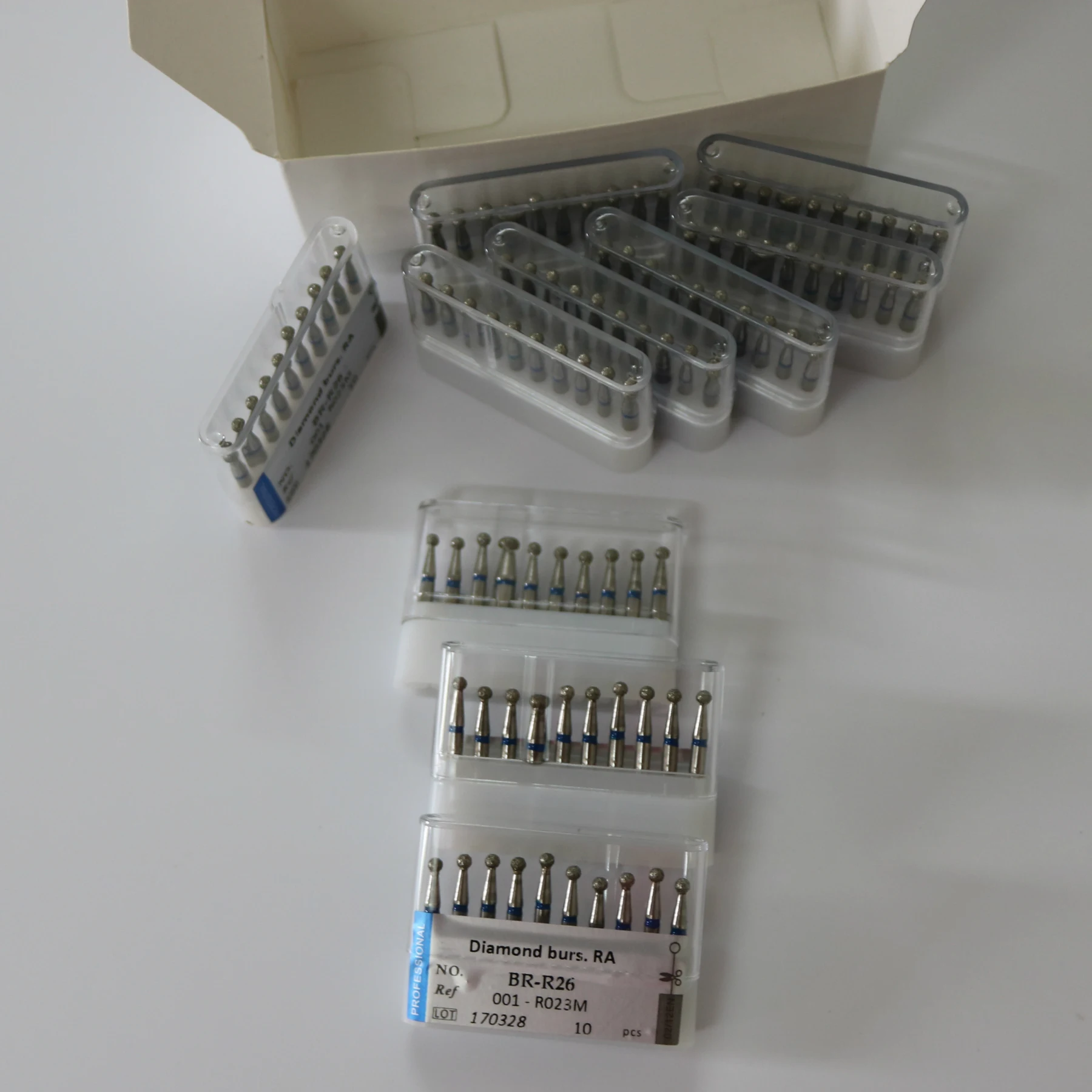 100pcs Dental Lab tools Diamond Burs Set for Shank 2.35mm Low Speed RA ...