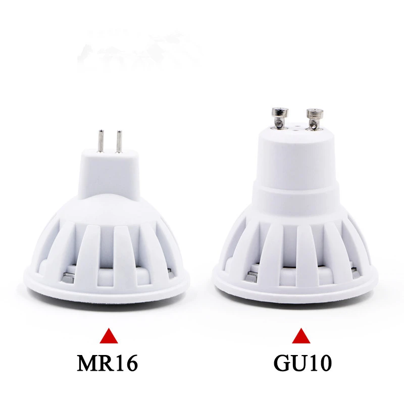 Lámpara LED GU10 MR16, bombilla LED de 5W y 220V, condensador, foco de difusión, blanco cálido ...