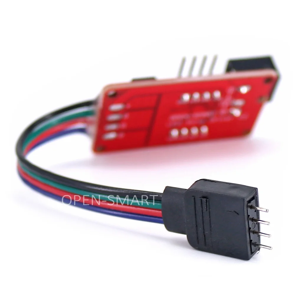 Full-Color RGB LED Strip Driver Module with DC Jack LED Strip Cable ...