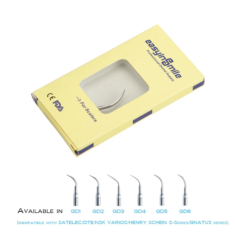 10 pcs easyinsmile 초음파 스케일러 팁 치과 gd1 gd2 gd3 gd4 gd5 gd6 for ...