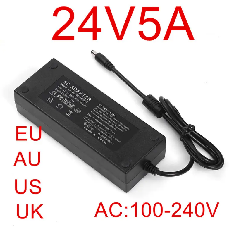 10PCS 96W 24V 4A AC DC Power Adapter 24v4a 4000mA + US/EU/UK/AU plug ...