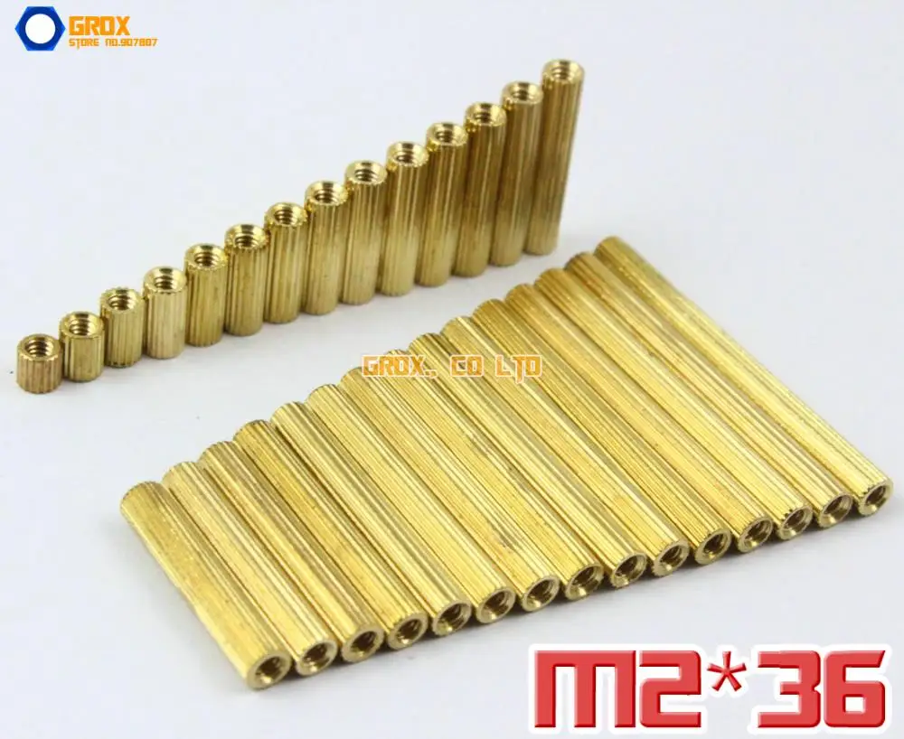 황동 M2 x 36mm 암 PCB 마더 보드 스탠드 오프 스페이서 50 개|spacer m2|spacer pcbspacer ...