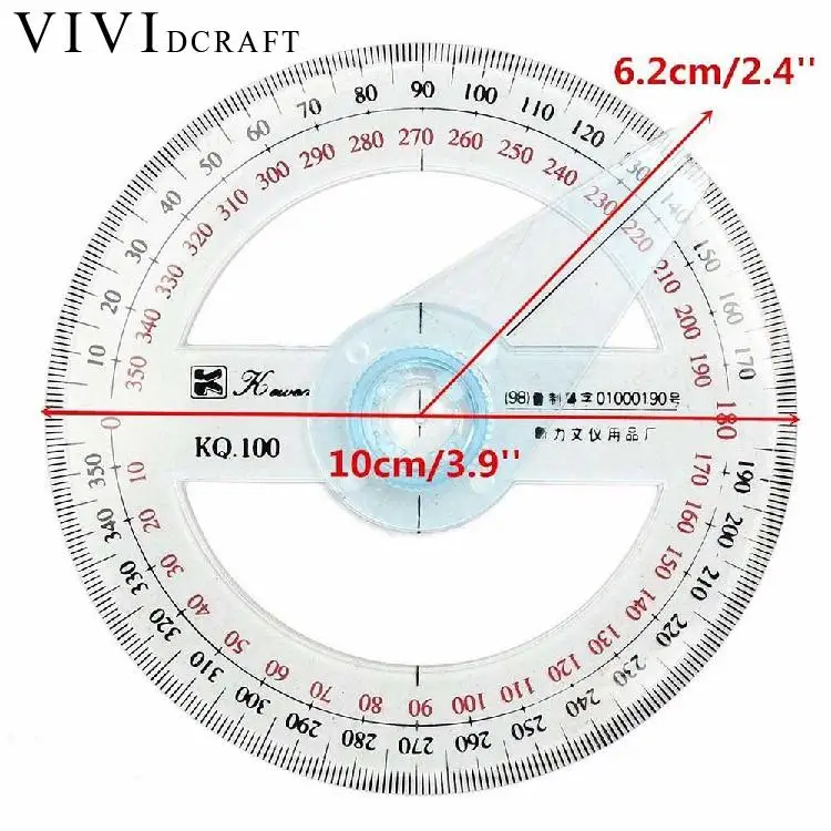 Vividcraft regla de ángulo de Mesure de plástico 360 grados Protractor ...