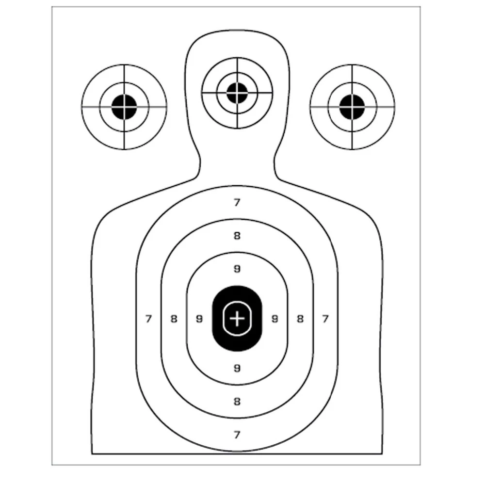 Top Silhouette Shooting Target - Shots Obvious Contrast Bright White ...