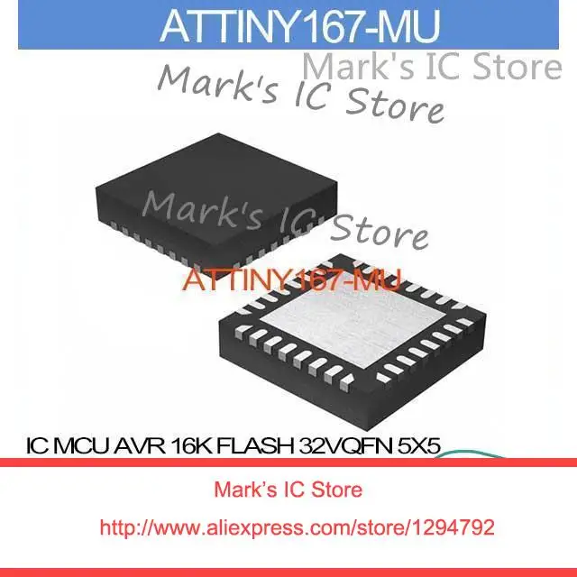 ATTINY167 MU IC MCU AVR 16K FLASH 32VQFN 5X5 ATTINY167 167 ATTINY16 167 ATTINY 167|mcu ...