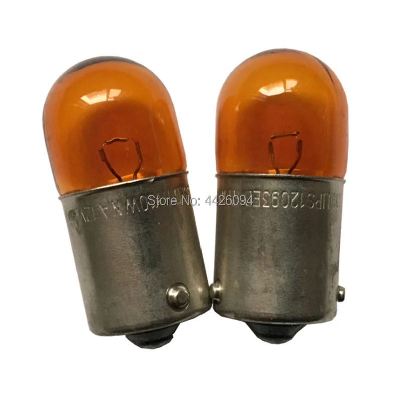 2PCS Amber Color Turn Signal Light Bulb RY10W 12093 12V 10W Steering ...