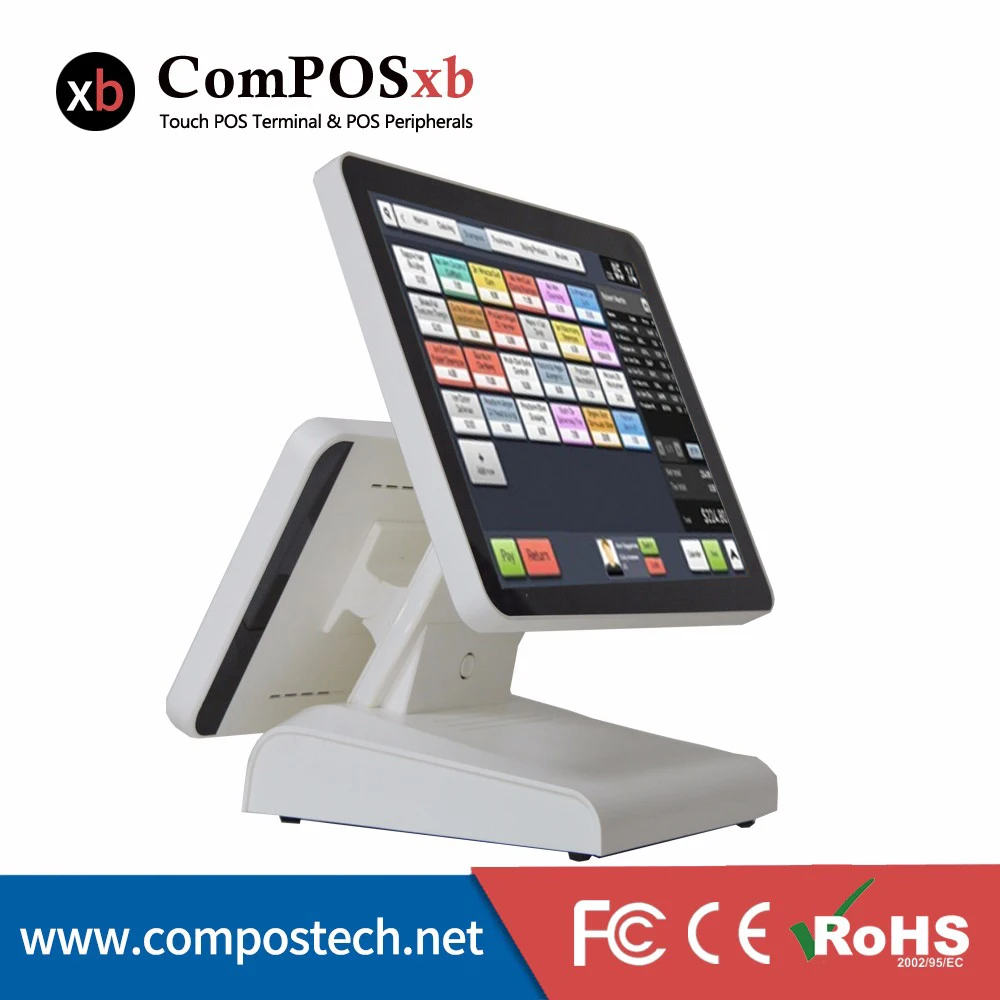 ComPOSxb POS Machine 15 Inch TFT LCD Dual Screen All In One POS System ...