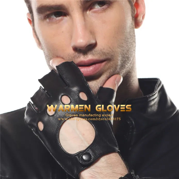 WARMEN Classic Mens Motorcycle Driving Fingerless Backless Unlined ...