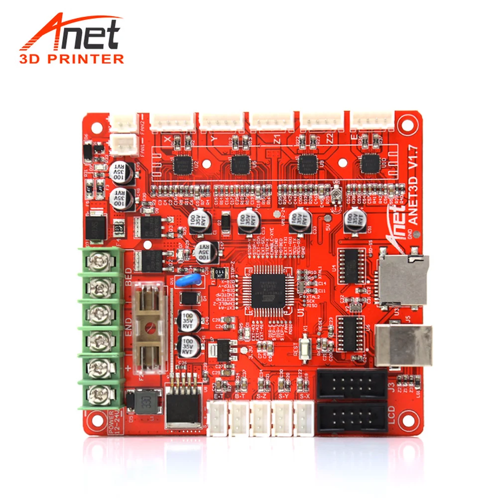 Anet A3 A6 A8 Plus E10 E12 E16 V1.7 Mainboard Control Board For RepRap Ramps1.4 2004/12864LCD ...