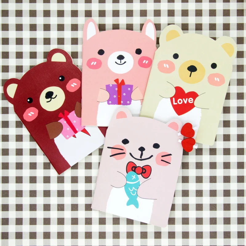 Portable Notepad Creative Cute Cartoon bears Note pad Student ...
