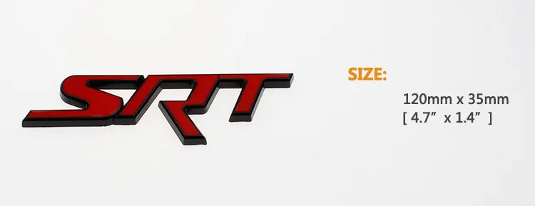 Sell SRT Emblem Badge Decal 3D Red Metal Chrome Car Sticker For Dodge ...
