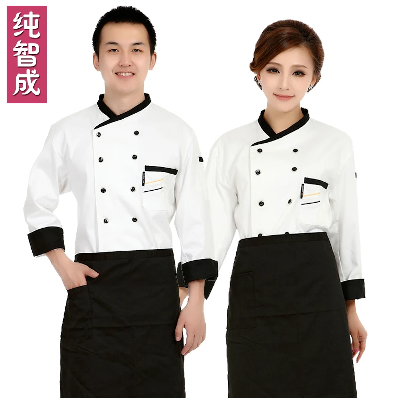 [10 pcs] Cook suit long sleeve cook suit autumn and winter chefs ...