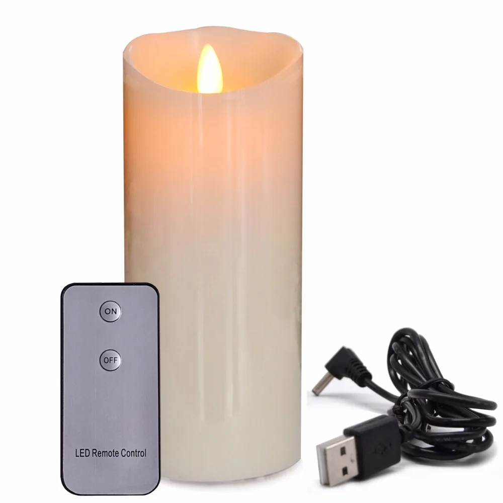 Rechargeable-LED-Candle-Light-Flameless-Simulation-Flashing-Yellow ...